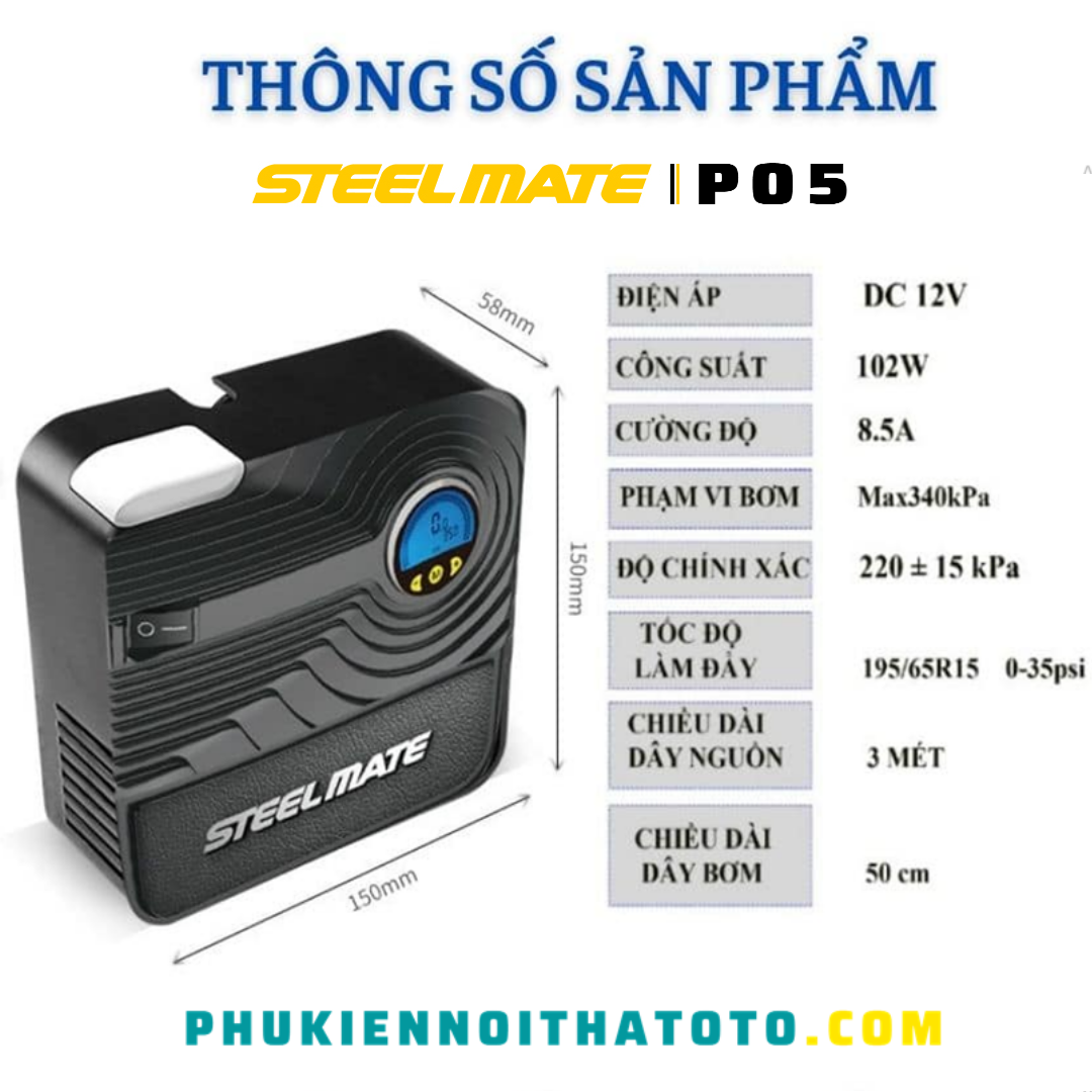 Bơm Lốp Điện Tử Steelmate P05